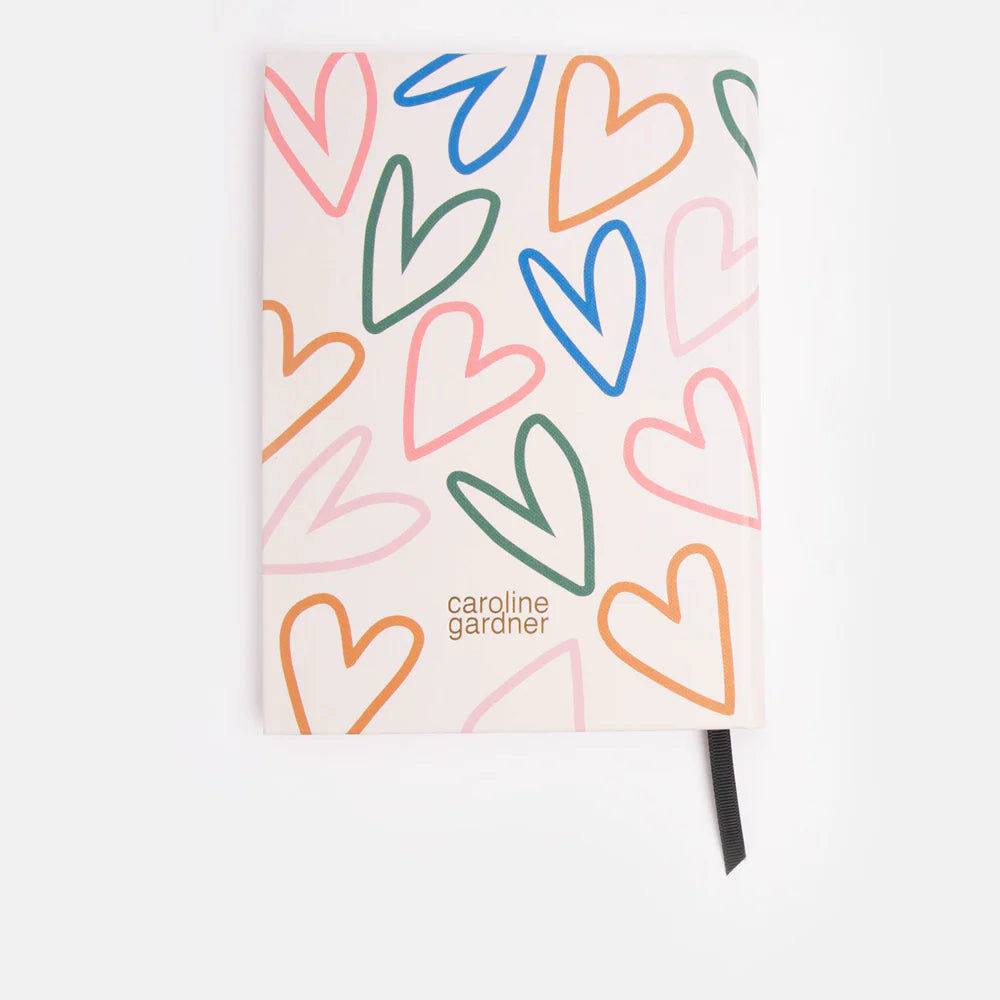 Caroline Gardner Multi Outline Hearts Slim Hardback Notebook – Zo&Co